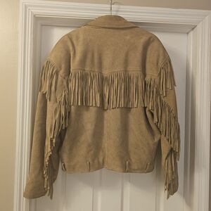 Unbranded | Jackets & Coats | Vintage Western Fringe Tan Cowboy Heavy ...